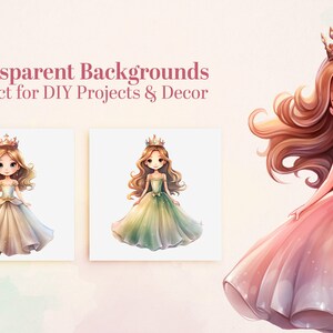 Watercolor Princess Clipart Bundle, 15 Cute Baby Princess Pngs ...