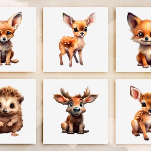 Woodland Animals Clipart Bundle - 19 Forest Animals PNG, Nursery Decor ...