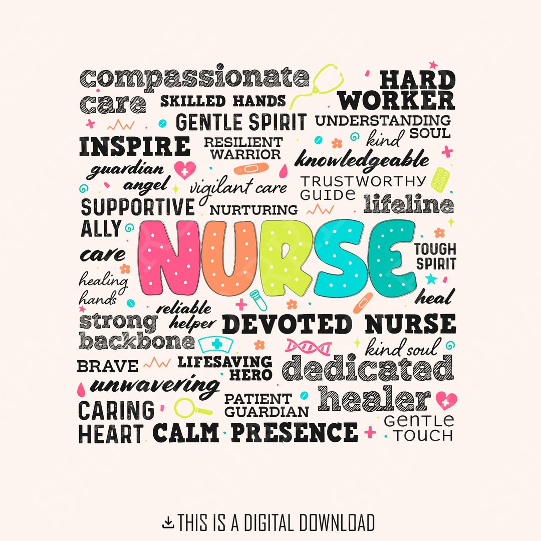 Retro Nurse Word PNG, Nurse Life Png, Funny Nurse Quotes, Floral Nurse ...