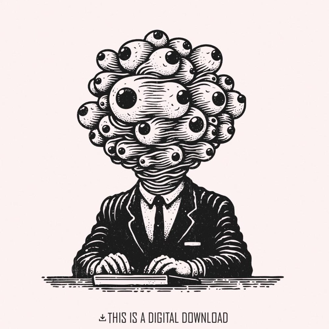Surreal Multiple-eyes Head Graphic - Psychedelic Abstract Illustration ...