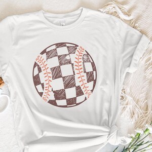 Retro Baseball PNG, Checkered Baseball Clipart, Sublimation Designs ...