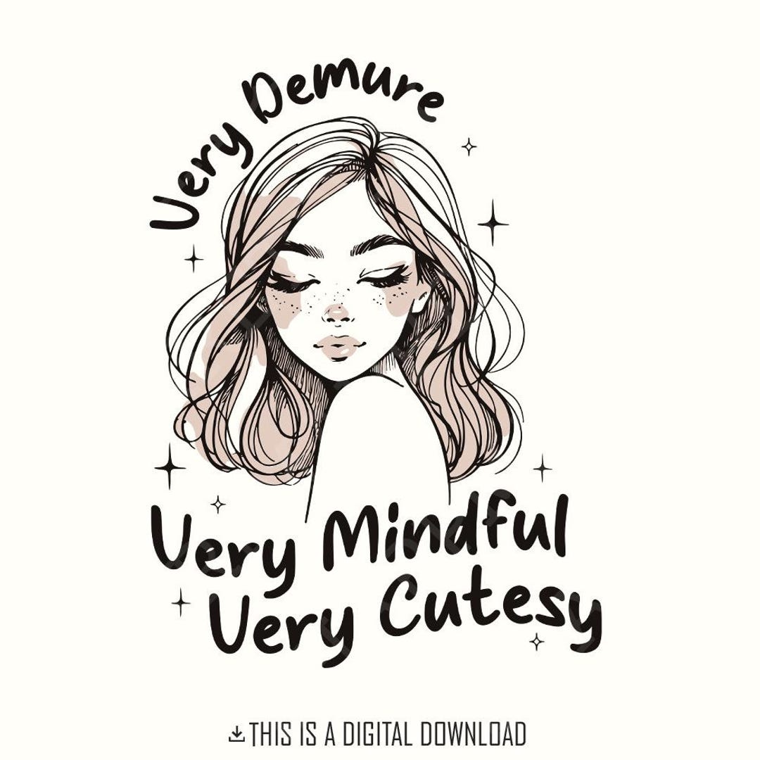 Very Demure PNG, Very Mindful PNG, Gen Z PNG, Trendy Wavy Text, Digital ...