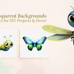 15 Cute Garden Bugs Watercolor Clipart, Insects PNG, Bee, Ladybug ...