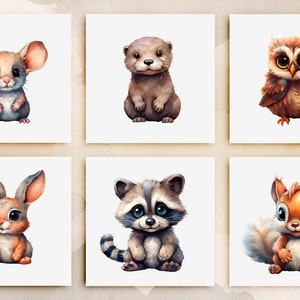 Woodland Animals Clipart Bundle - 19 Forest Animals PNG, Nursery Decor ...