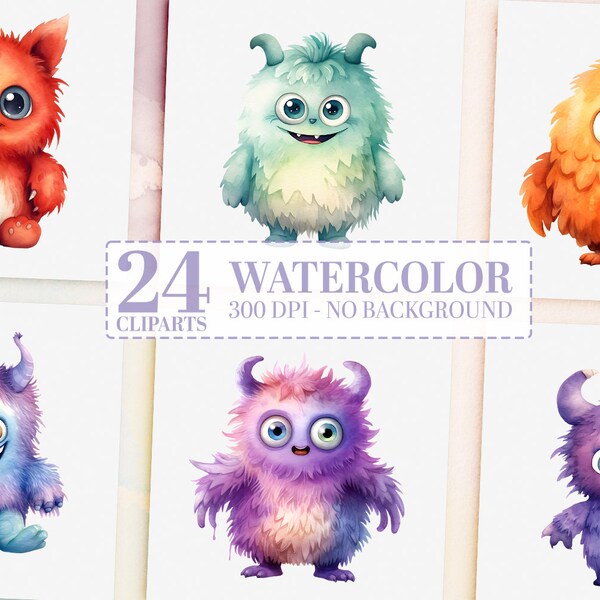 Monsters Clipart - Etsy