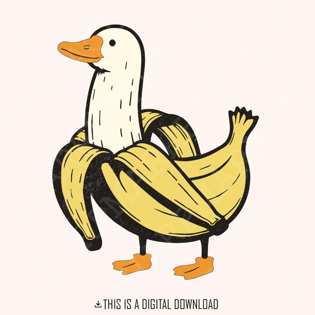 Funny Banana Duck PNG, Cute Banana Duck Sublimation, Digital Download ...