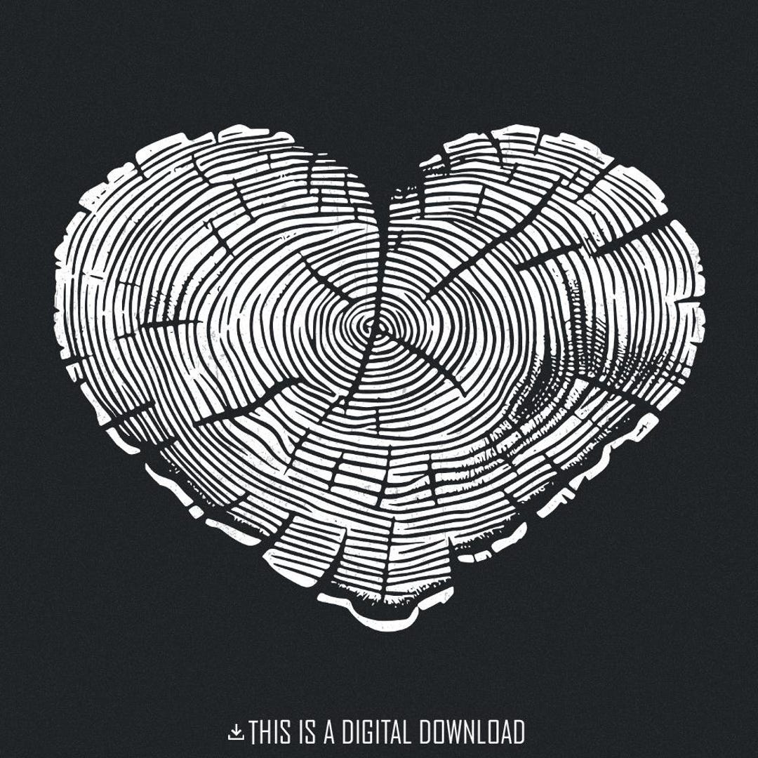 Tree Rings Heart Shape PNG, Outline Stamp Color Graphics, PNG, Tree ...