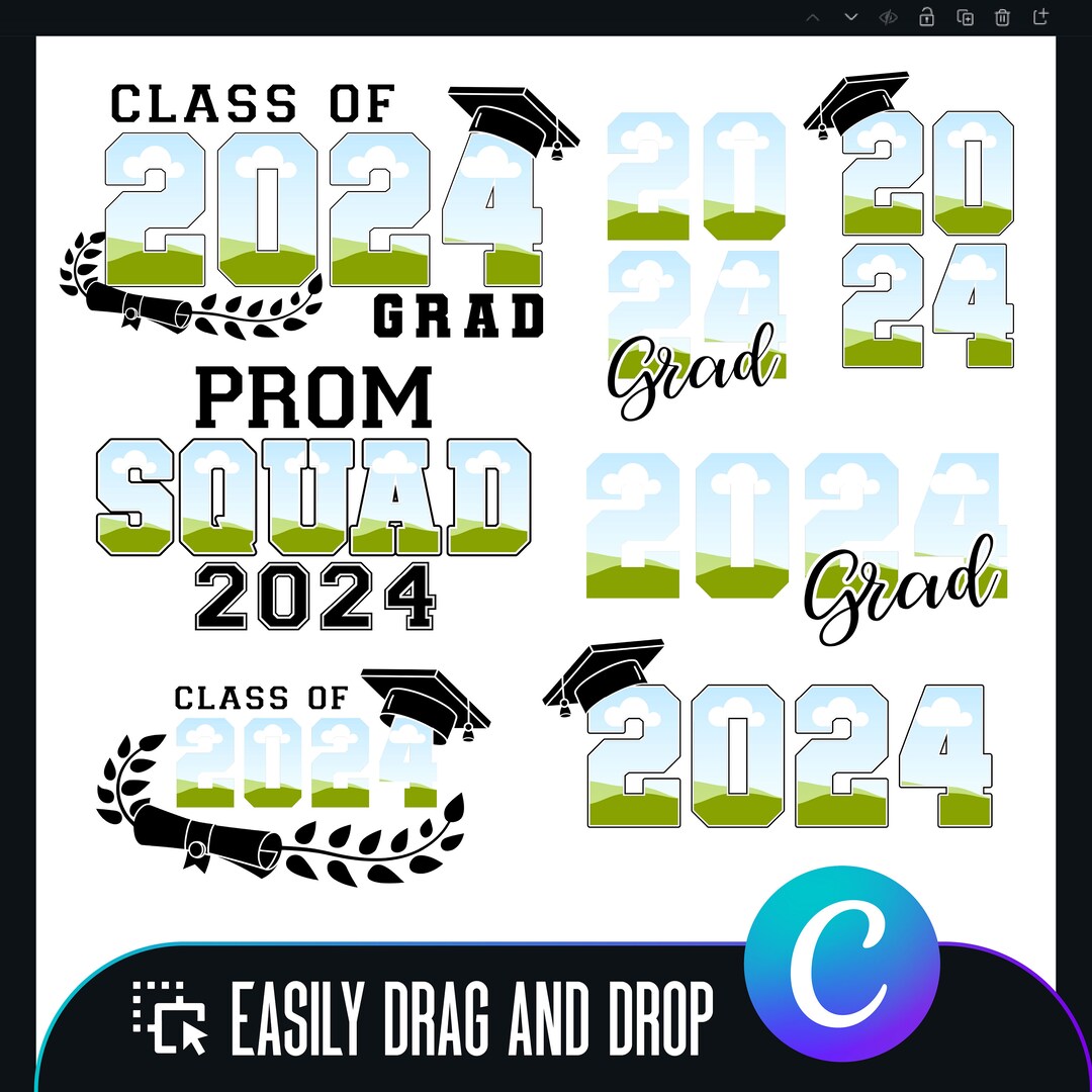 Graduation 2024 Canva Frames, Senior Photo Frame Template, Class of ...
