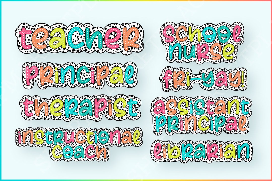 Teacher Dalmatian Bundle Png, Dalmatian Dots Png, Teacher Appreciation ...
