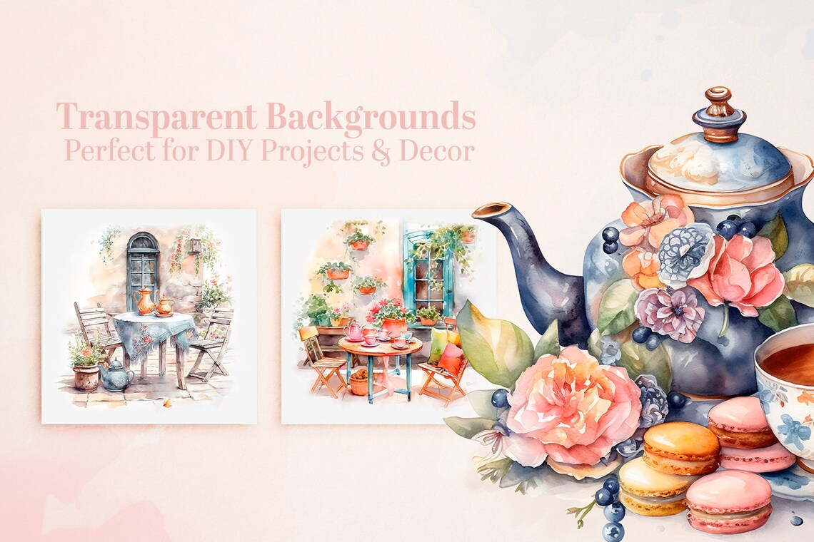 15 Watercolor Tea Party Garden Clipart Bundle Spring Flowers - Etsy