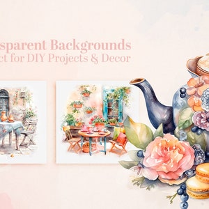 15 Watercolor Tea Party Garden Clipart Bundle, Spring Flowers PNG ...