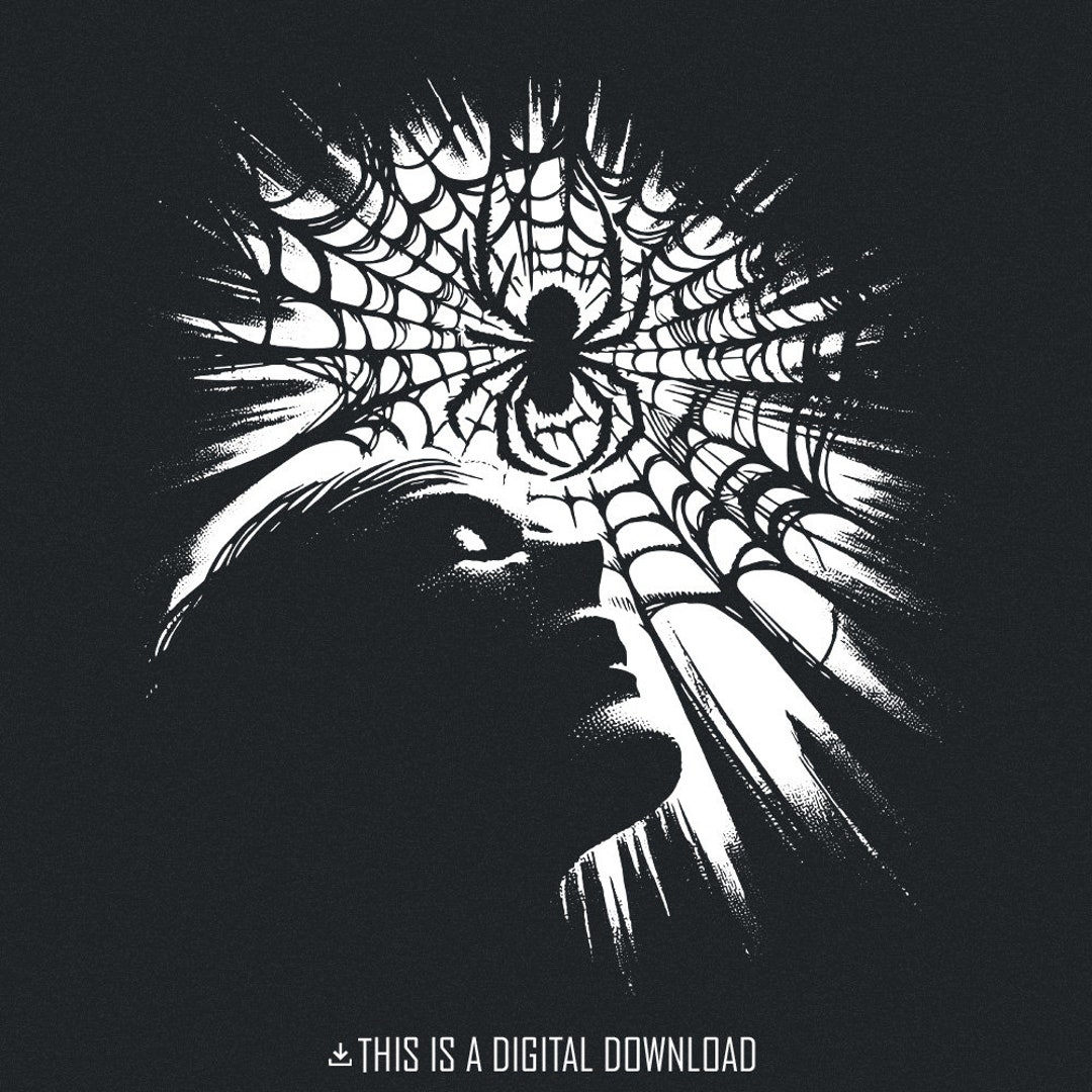 Spider Web Art PNG, Gothic Spider Design, Halloween Sublimation, Spooky ...