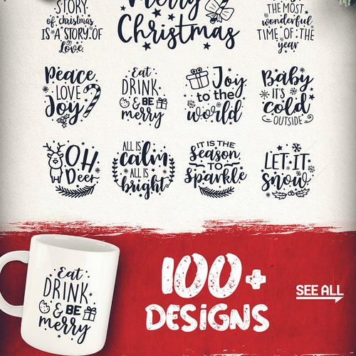 Christmas Sayings SVG Bundle Christmas Quote SVG Holiday - Etsy