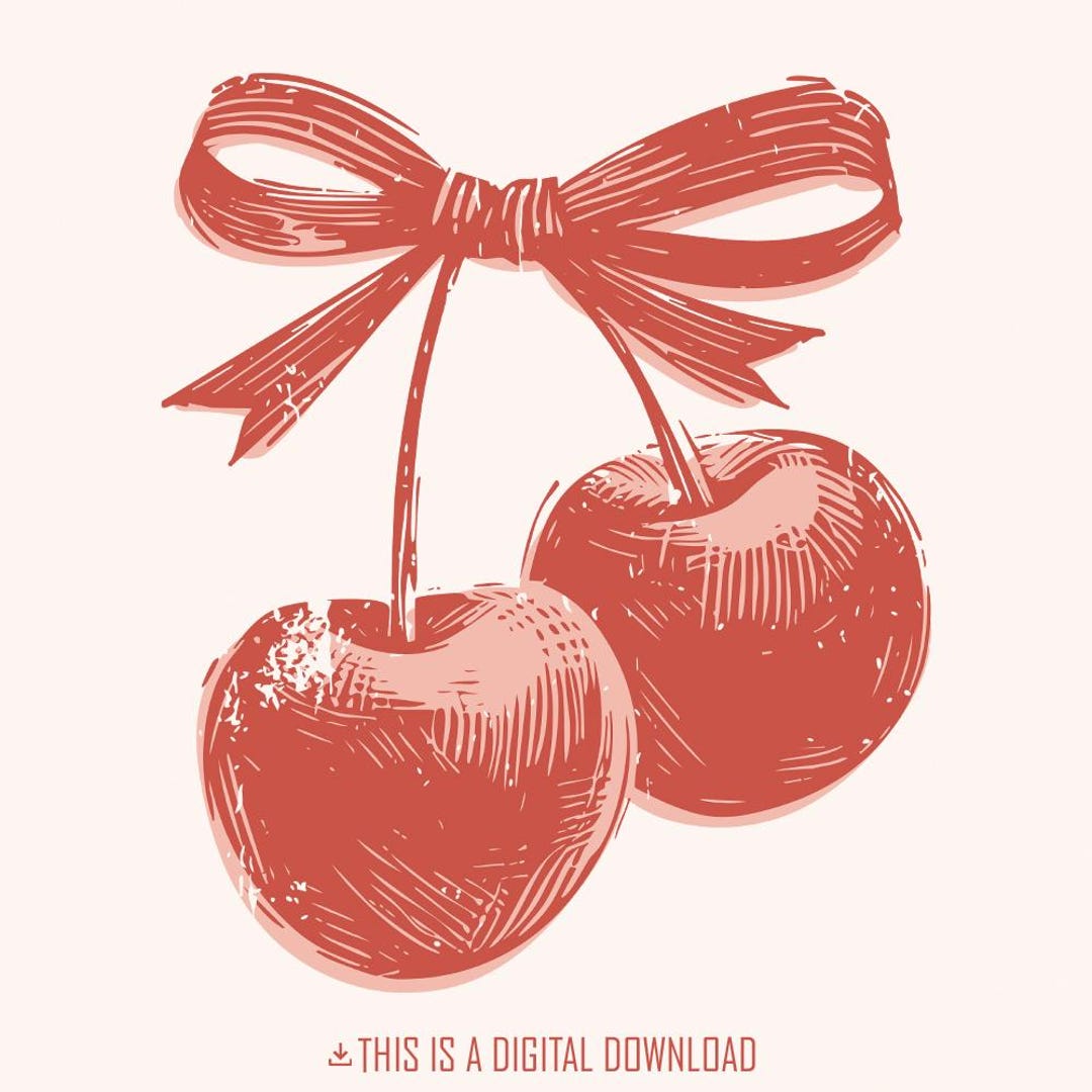 Cherry Png PNG, Trendy Cherry Design, Cherry Sublimation, Red Cherry ...