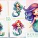 15 Cute Mermaid Clipart Bundle Nursery Decor Under the Sea - Etsy
