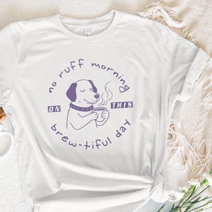 No Ruff Morning Coffee Png, Retro Illustration, Printable Graphic ...