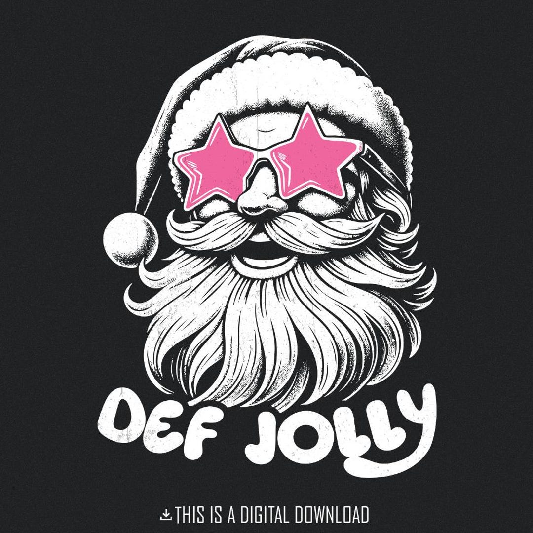 Def Jolly PNG, Santa PNG, Retro Christmas PNG, Kids Christmas ...