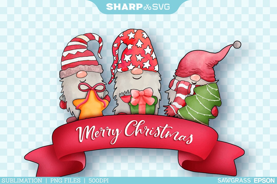 Merry Christmas Gnome PNG - Christmas Sublimation Design - Gnome ...
