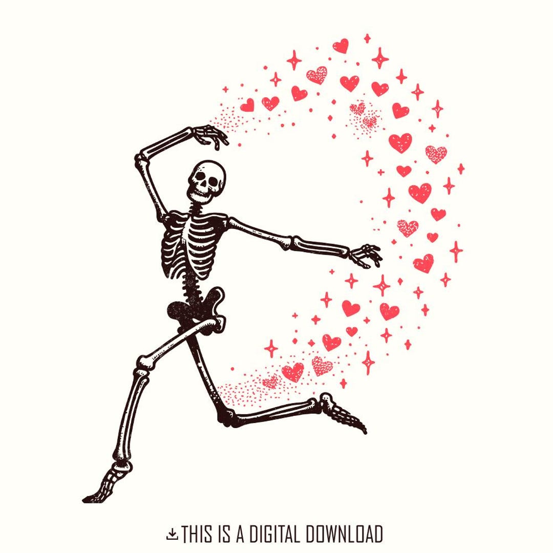 Funny Valentine PNG, Skeleton Valentine, Retro Sublimation Design ...