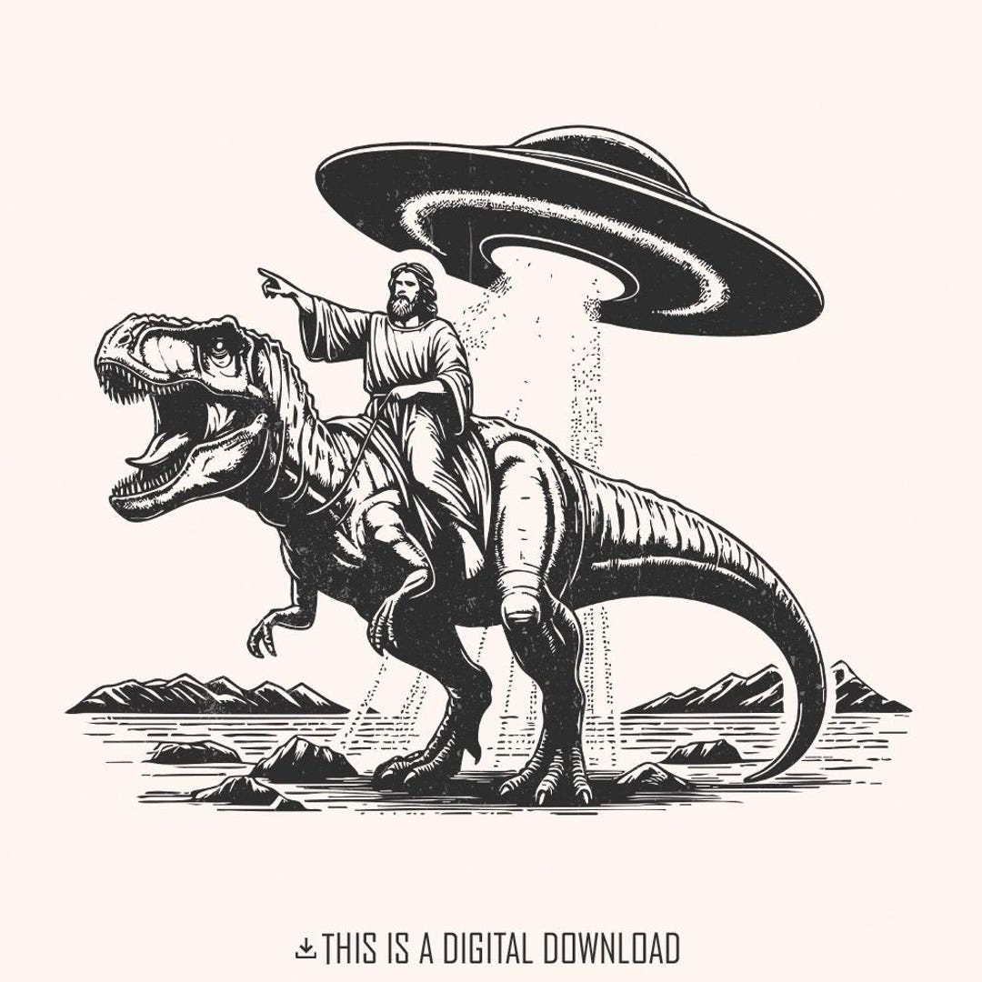 Jesus Dinosaur PNG, Religious Humor, Funny Jesus, Digital Download, T ...