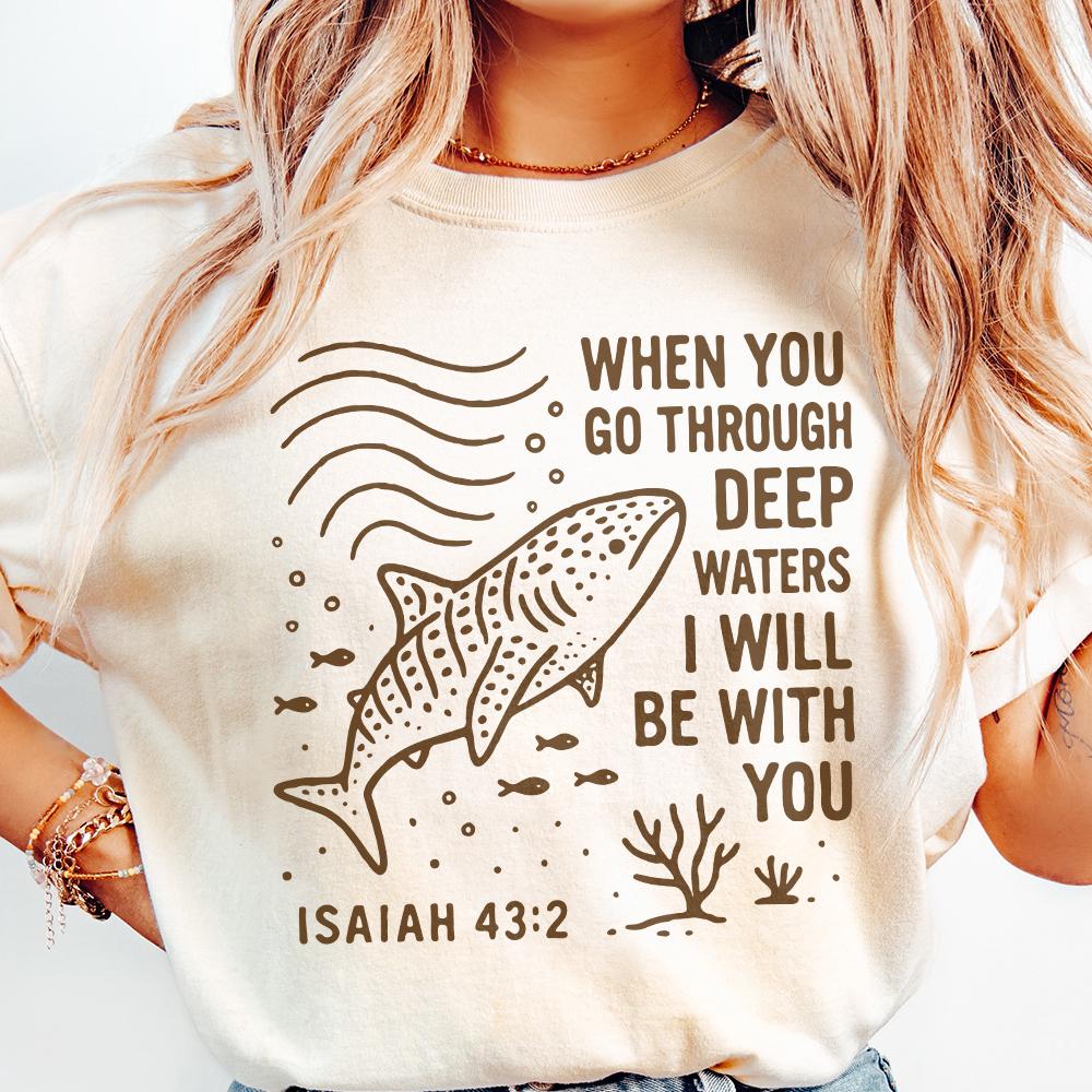 When You Go Through Deep Waters PNG, Isaiah 43:2 Bible Verse PNG ...