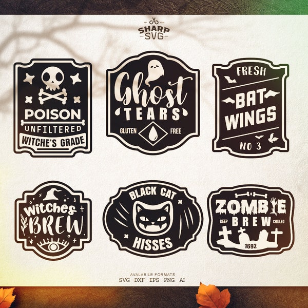 Halloween Label Svg - Etsy