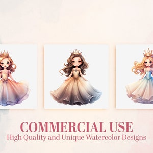 Watercolor Fairytale Bundle, 30 Cute Fairies & Princesses Pngs, Nursery ...