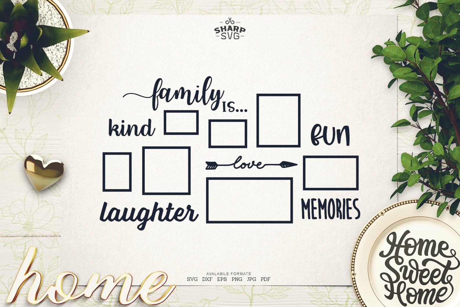 Family Collage SVG Bundle Family Tree SVG Family Wall Frames SVG Family ...