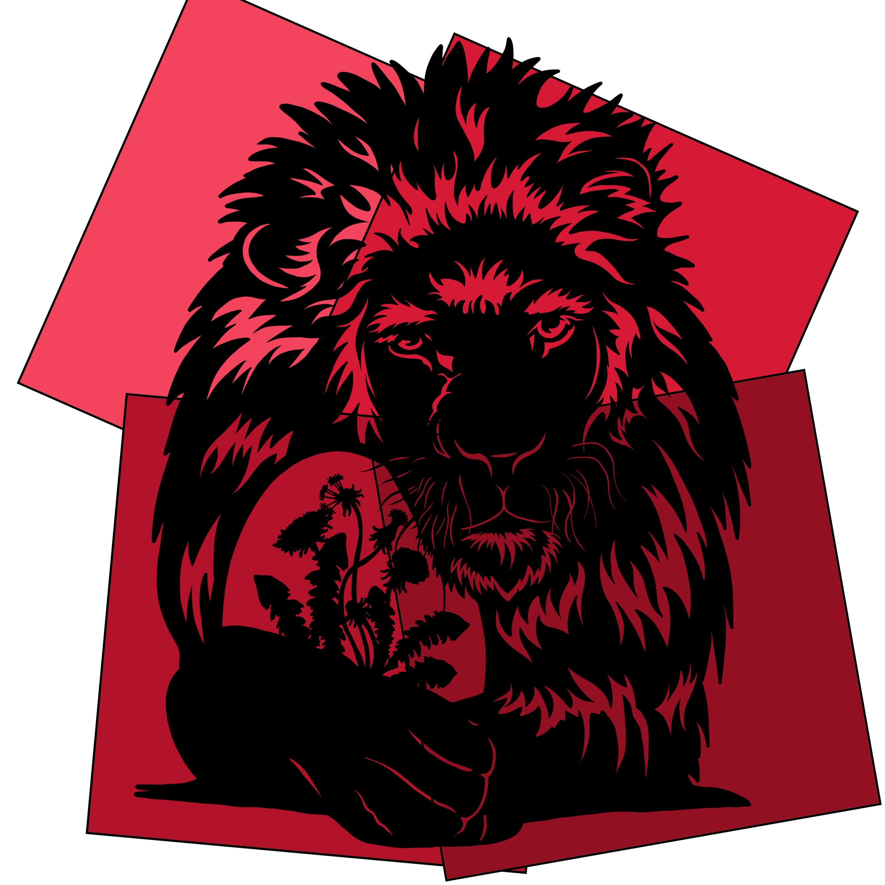 Lion Paper Cut, Lion and Easter Egg Pdf, Lion Cut File, Lion Silhouette ...