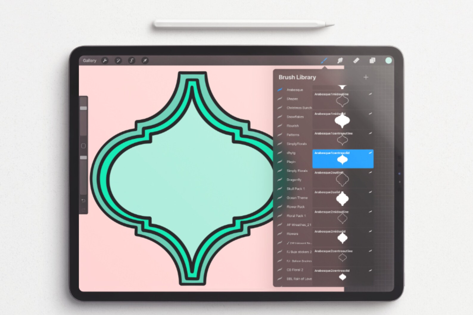 Procreate Arabesque Stamp, 12 Brushes Christmas Ornament, Stamp Brush ...
