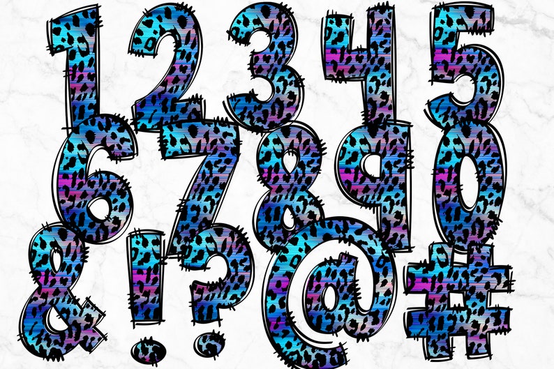 Leopard Print Alphabet Letters PNG Bundle, Alphabet Clipart, Rainbow ...
