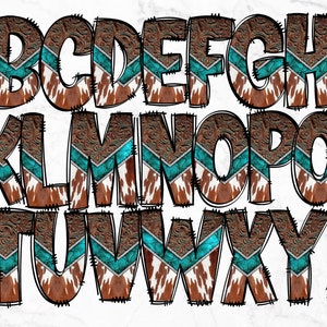 Western Alphabet Letters PNG Bundle, Alphabet Clipart, Western Hand ...