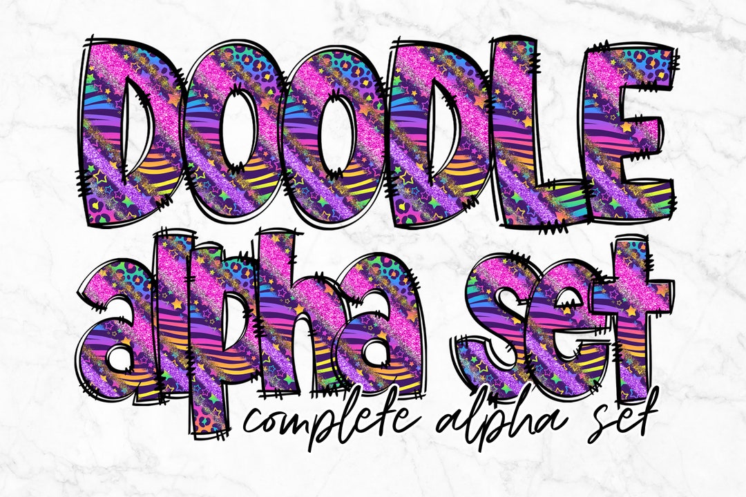 Bright Doodle Letters Alpha Bundle Matching 20oz Tumbler Wrap, 20oz ...