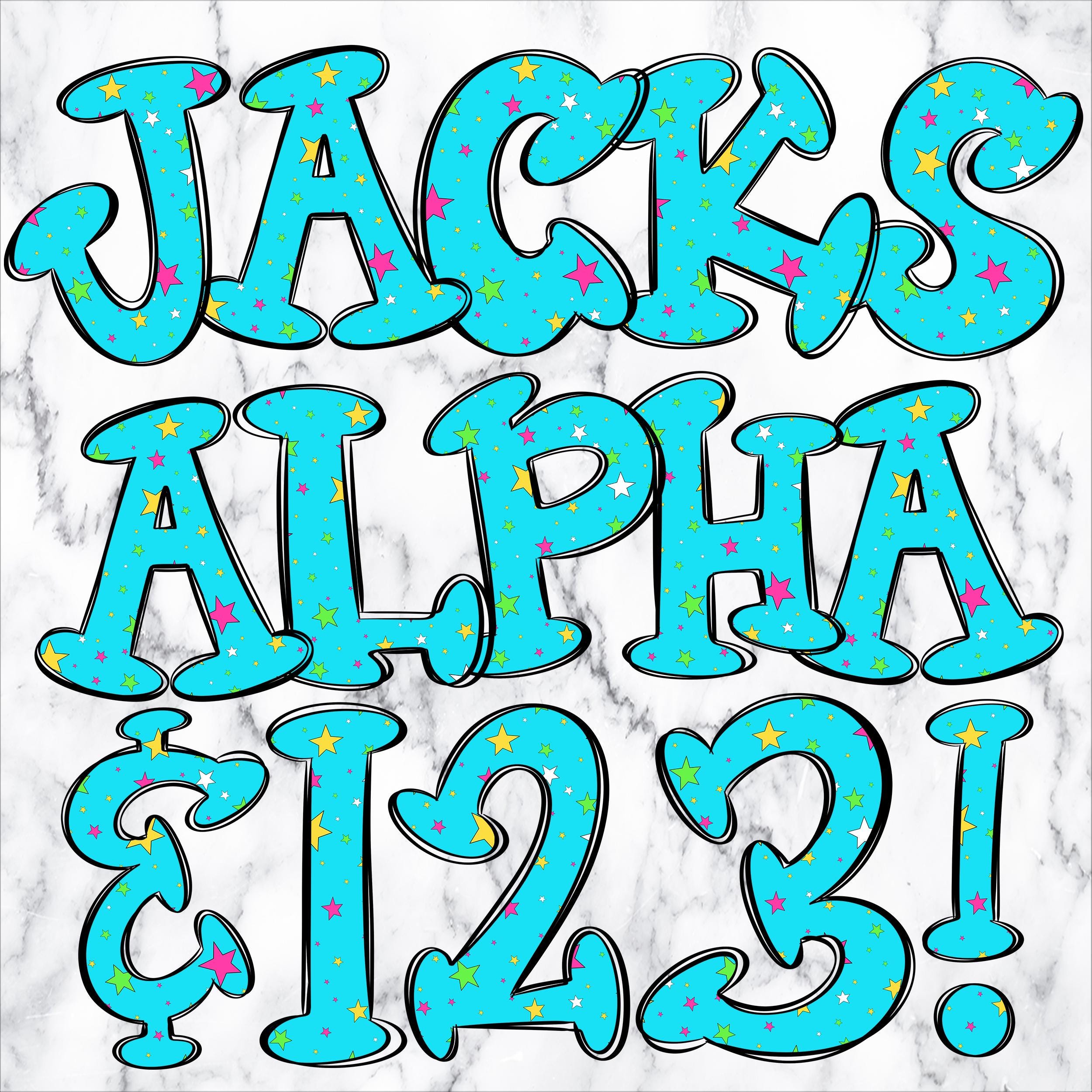 Bright Preppy Letters Alphabet PNG Alphabet Clipart Printable Alphabet ...