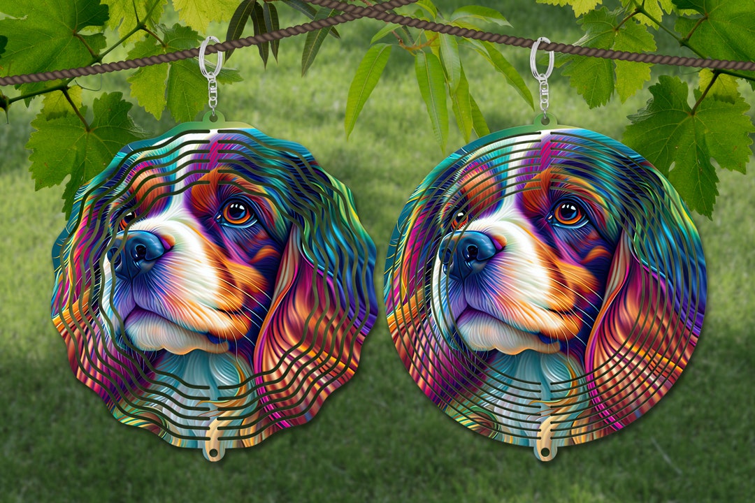 King Charles Spaniel Wind Spinner Sublimation, Dog Wind Spinner SVG, 10 ...