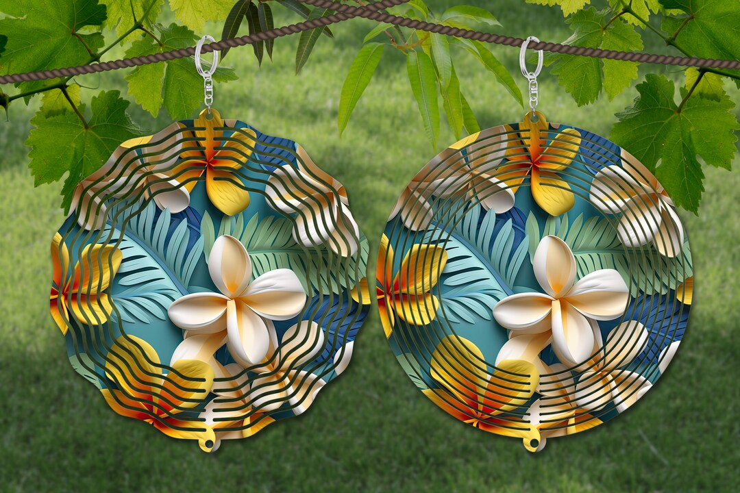 Frangipani Wind Spinner Paper Quill Sublimation Design Template, 3D ...