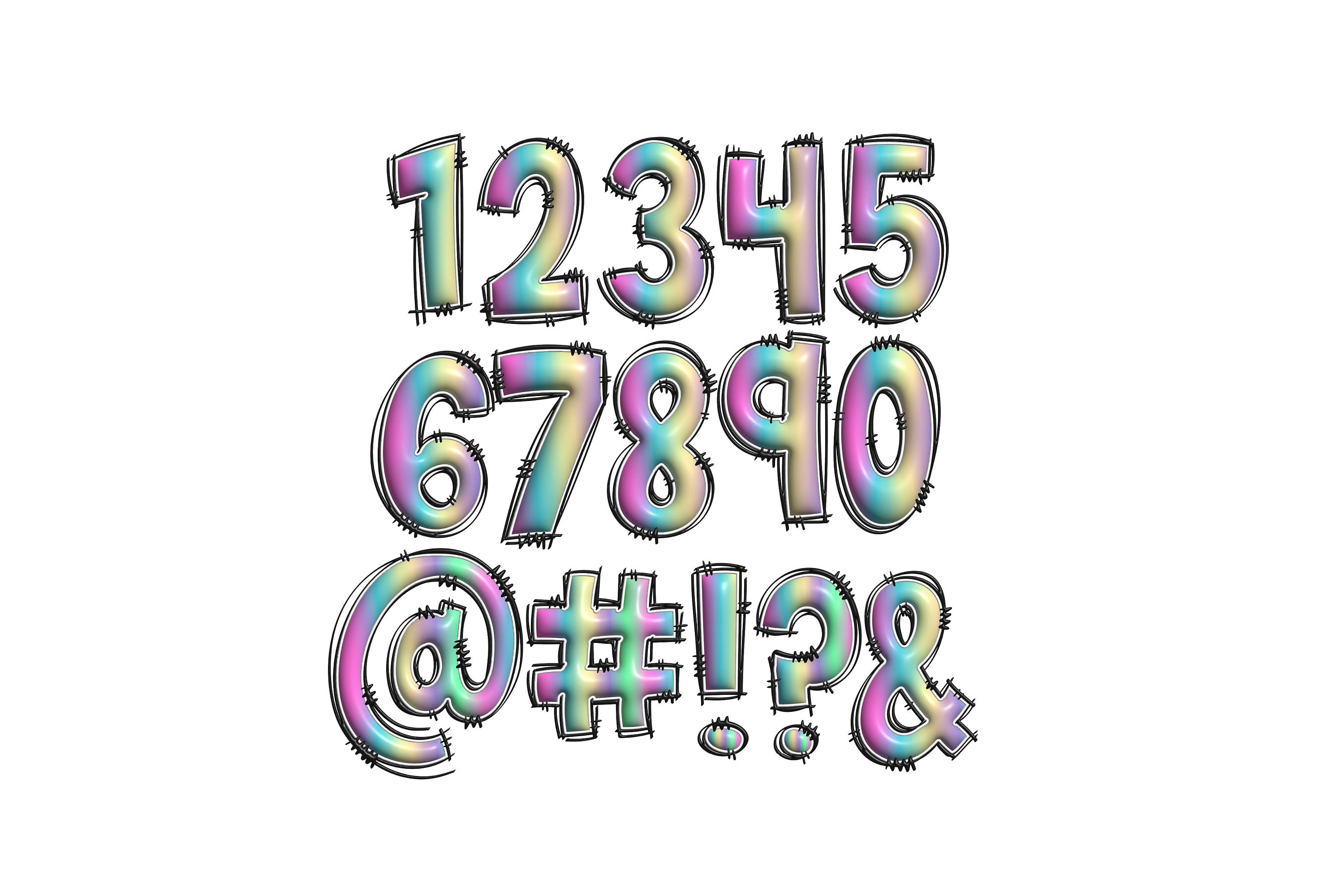 3D Inflated Doodle Letters, Bubble Puff Alphabet Letters PNG Bundle ...