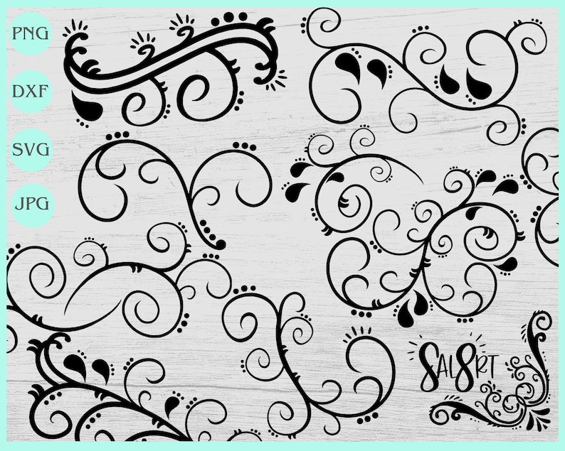 Flourish Svg Bundle Swoosh Svg Swashes Svg Swirl Svg | Etsy
