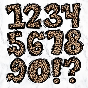 Cheetah Doodle Letters PNG Bundle, Alphabet Clipart, Leopard Print Hand ...