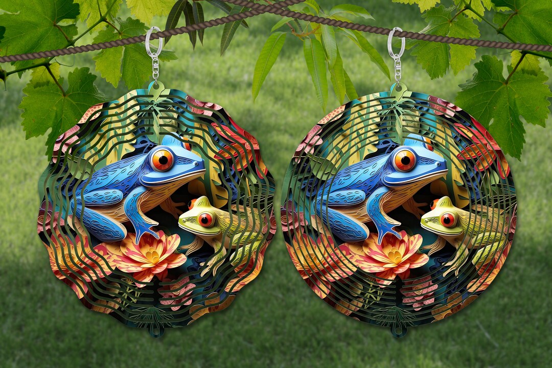Frog Wind Spinner Paper Quill Sublimation Design Template, 3D Wind ...