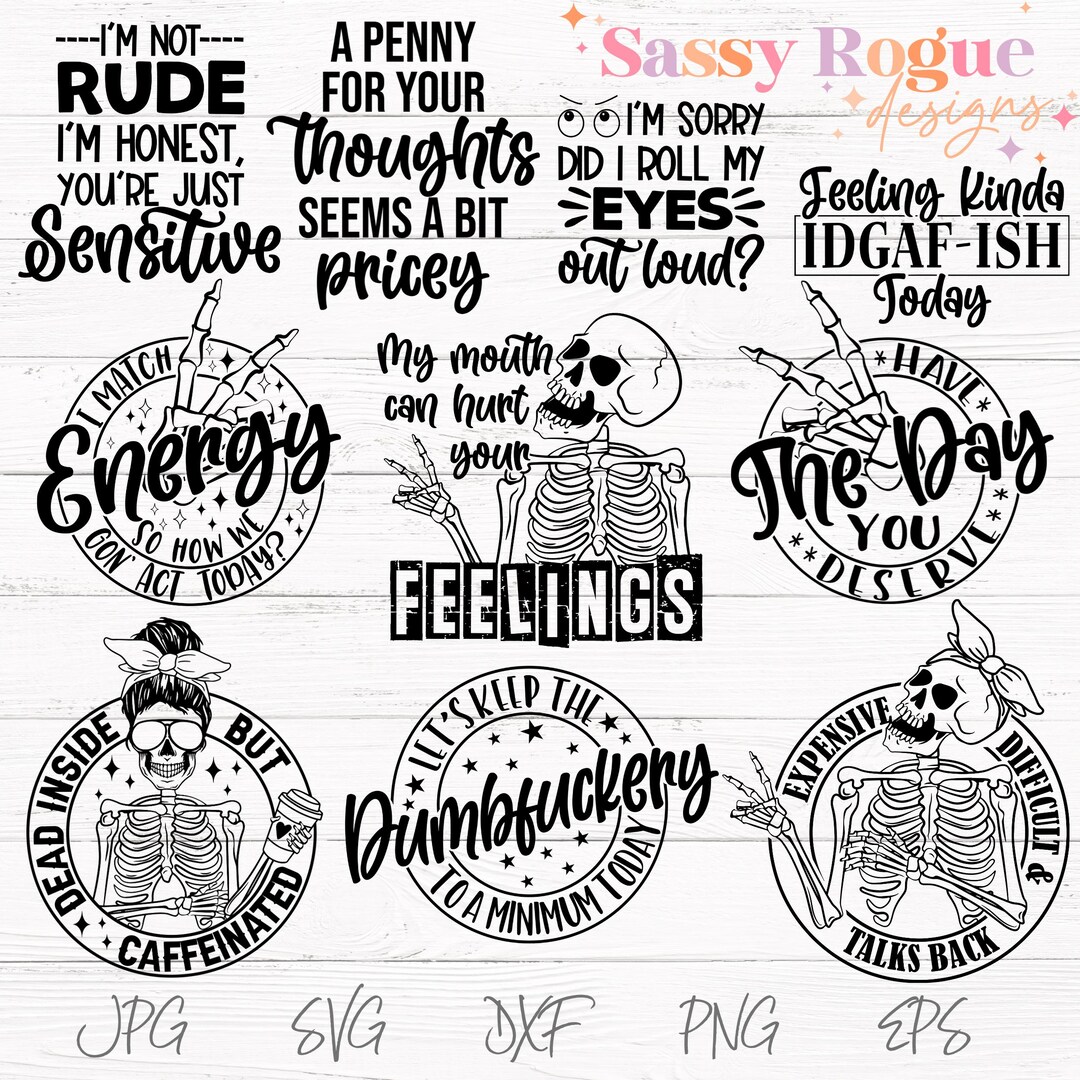 Sarcatic SVG Bundle, Sarcasm Svg, Adult Humor SVG Bundle, Sassy Shirts ...