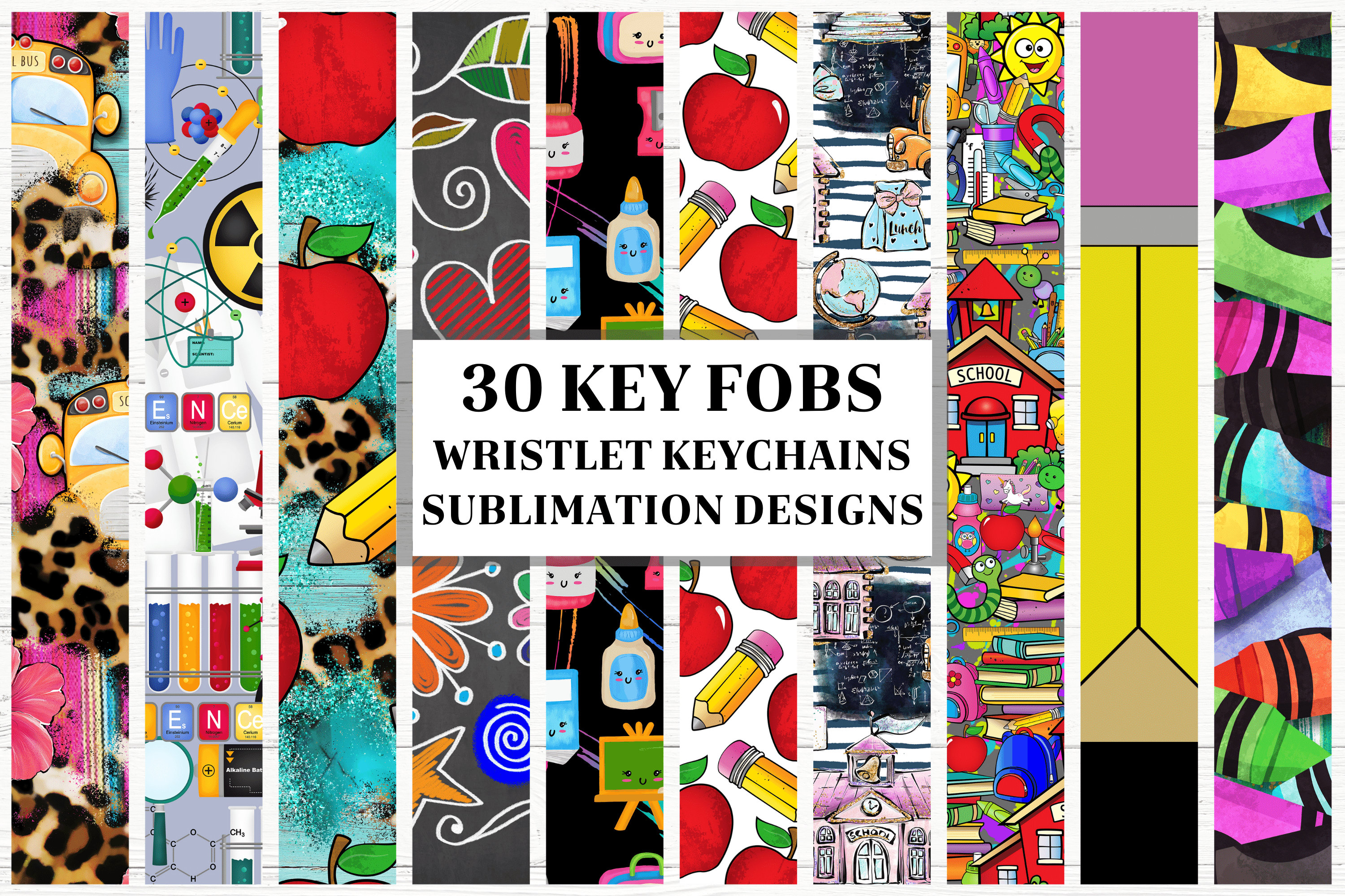 Teacher Key Fob Wristlet Sublimation Bundle Back to School - Etsy