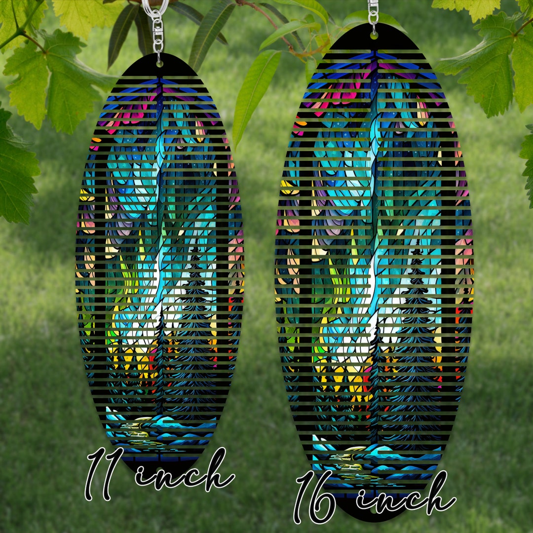 Northern Lights Oval Wind Spinner Sublimation Design, 11 Inch Oval Wind ...