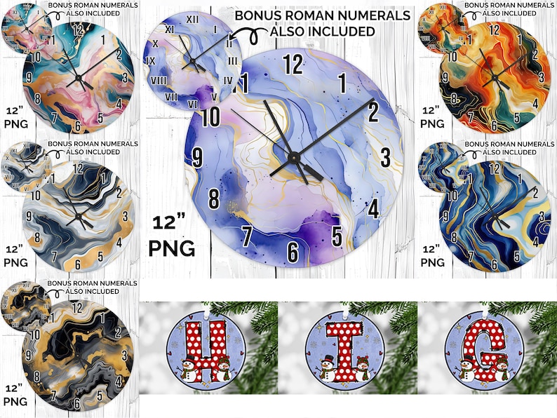Clock PNG, Printable Wall Clock, Sublimation Clock Png , Clock Template ...