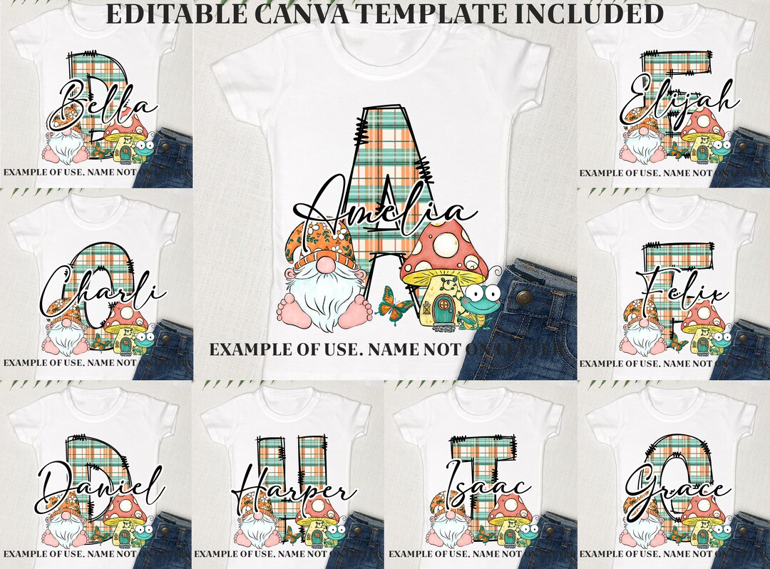 Editable Gnome Western Decorative Doodle Letters, Make Your Own Name ...