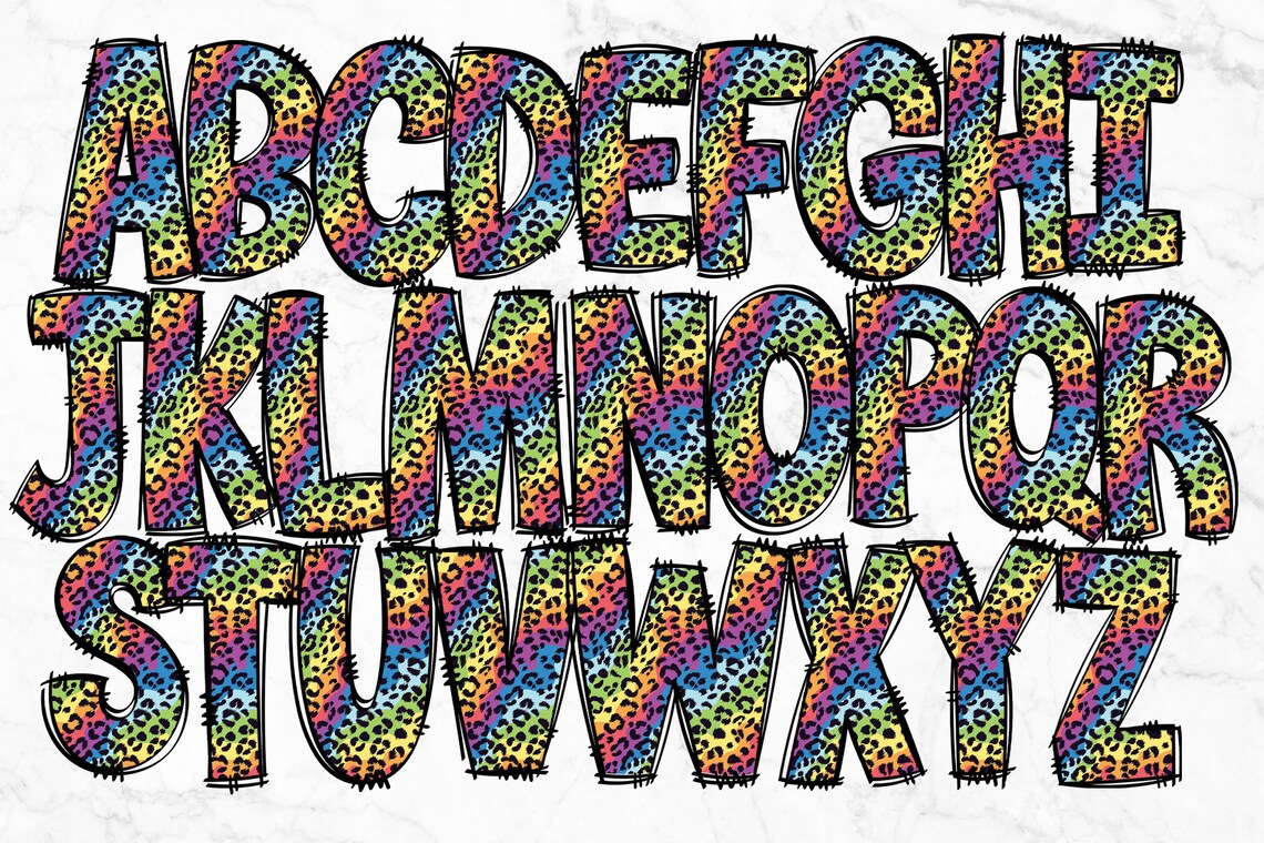 Leopard Print Alphabet Letters PNG Bundle Alphabet Clipart - Etsy