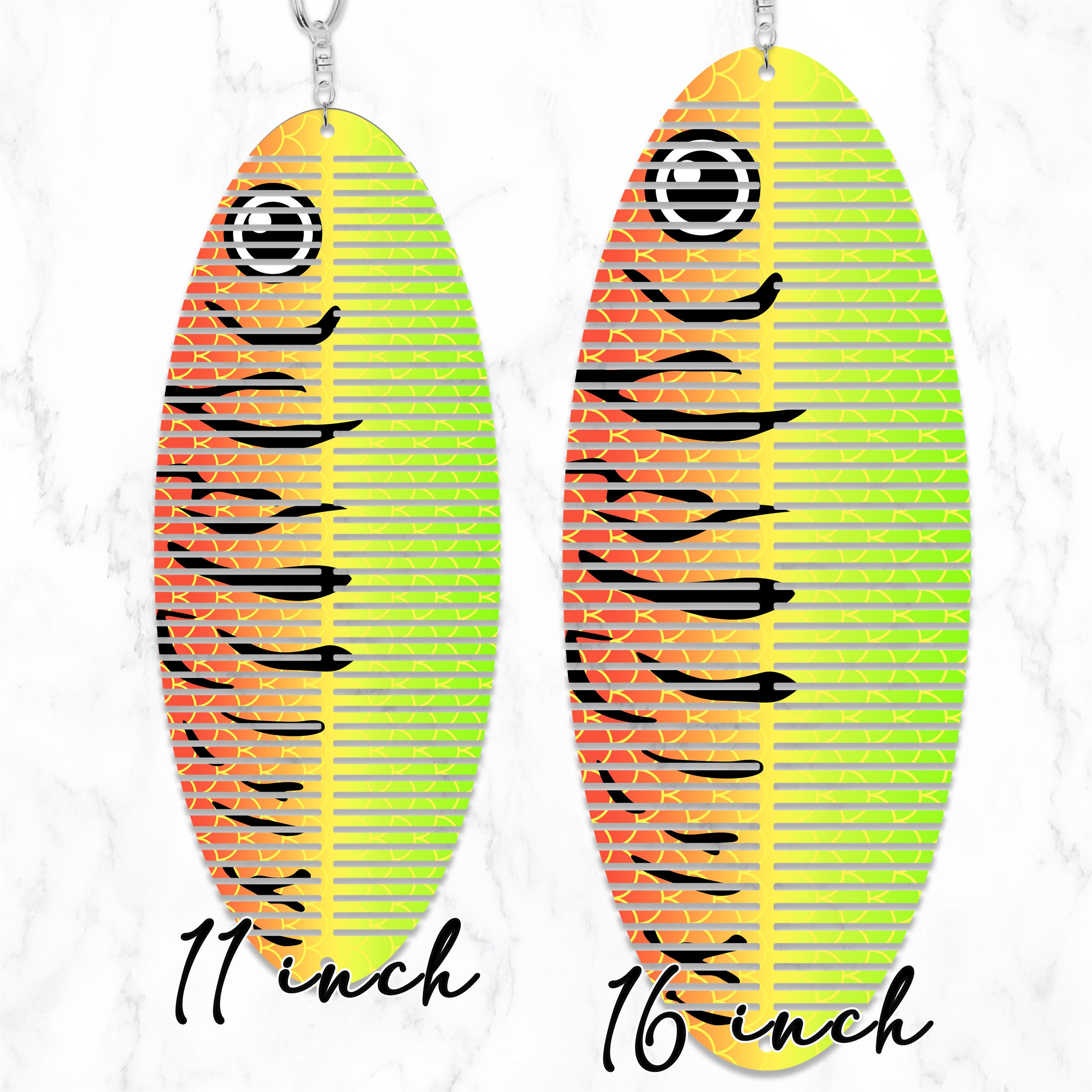 Fishing Lure Wind Spinner Sublimation Design, Oval Wind Spinner, Long ...