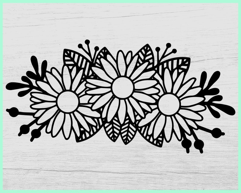 Daisy svg Flower svg Floral svg Layered Daisy svg Layered | Etsy