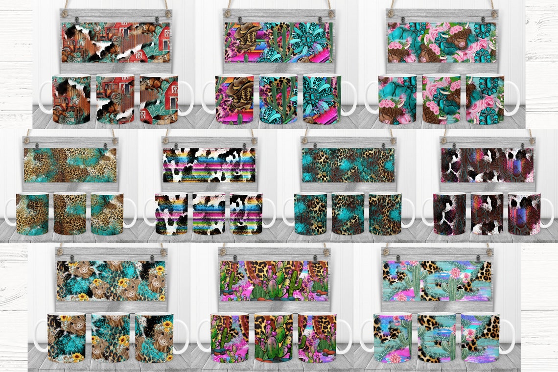 Western Mug Sublimation Designs Bundle 11oz Coffee Mug PNG - Etsy