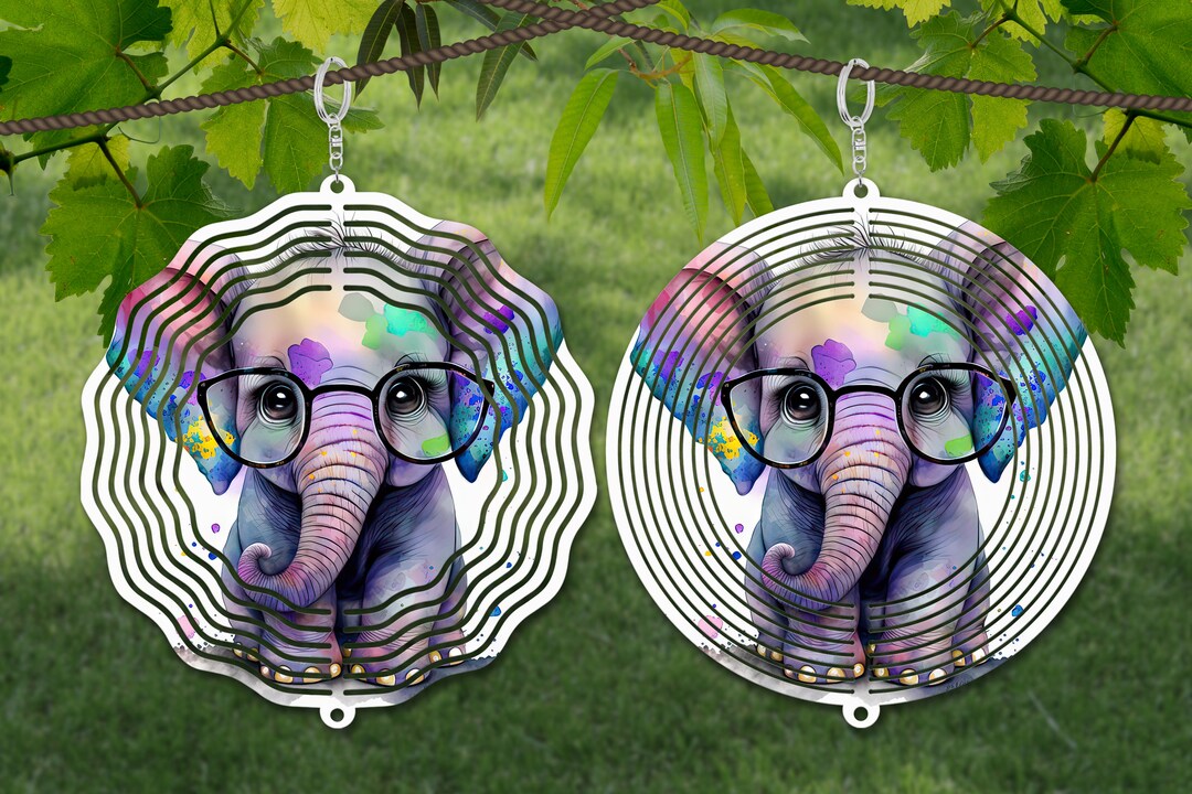 Elephant Wind Spinner Sublimation, Animal Wind Spinner SVG, 10 Inch ...
